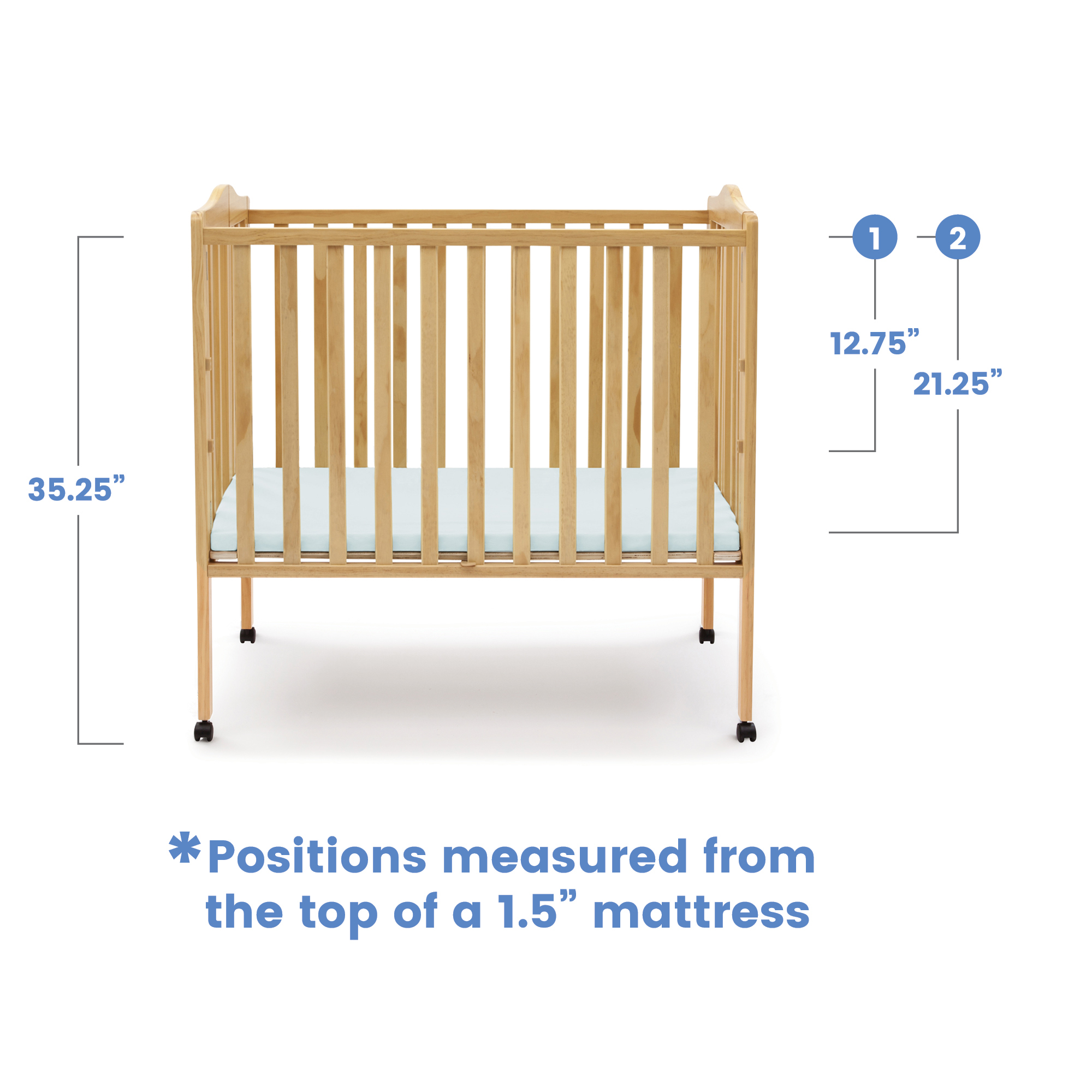 Folding Portable Mini Baby Crib with 1.5-inch Mattress | Delta Children