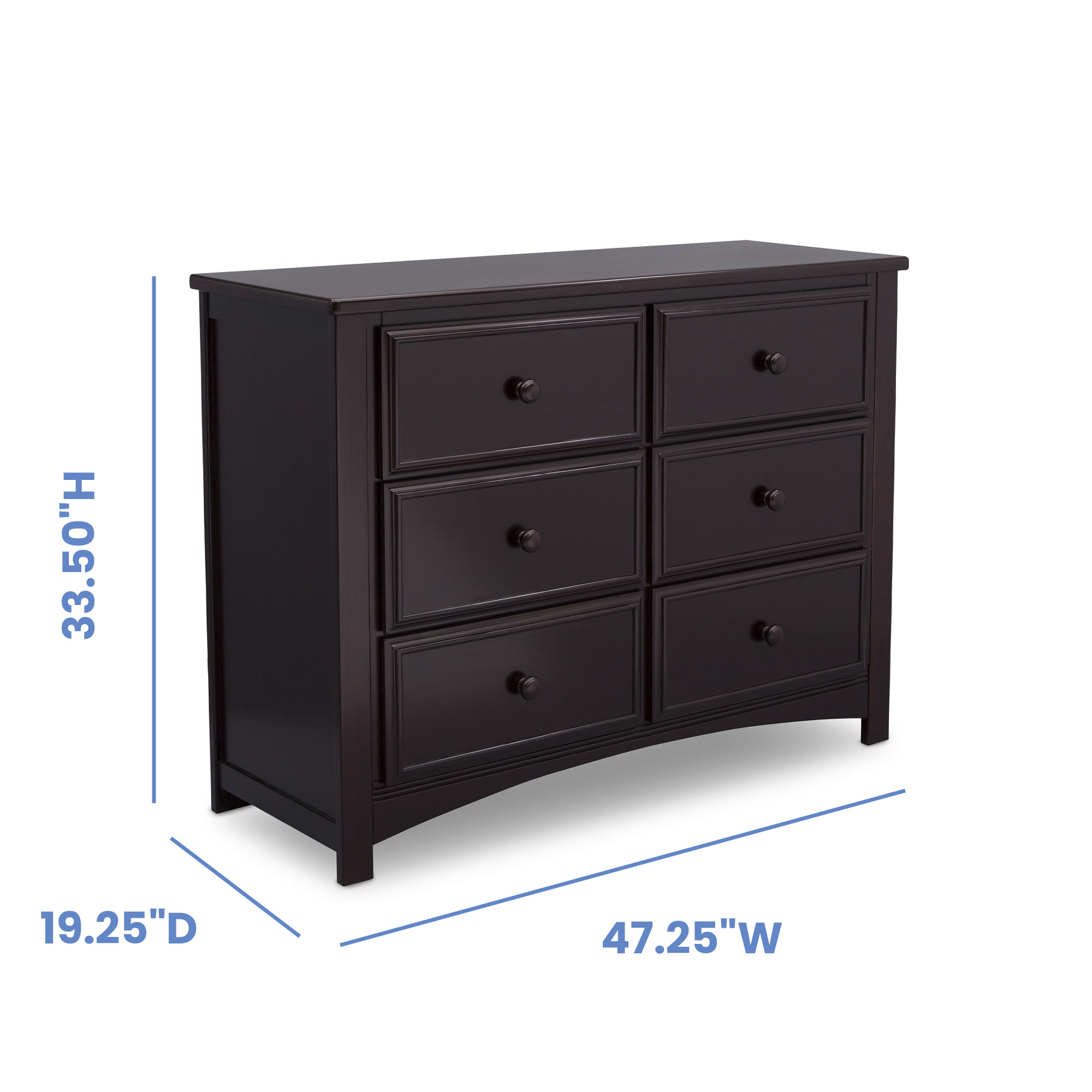 Summit 6 Drawer Dresser with Interlocking Drawers | Delta Children