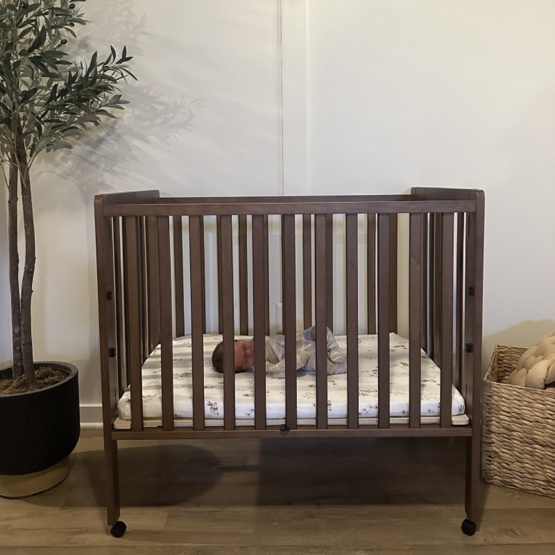Lee Portable Folding Mini Crib with 1.5-Inch Mattress | Delta Children