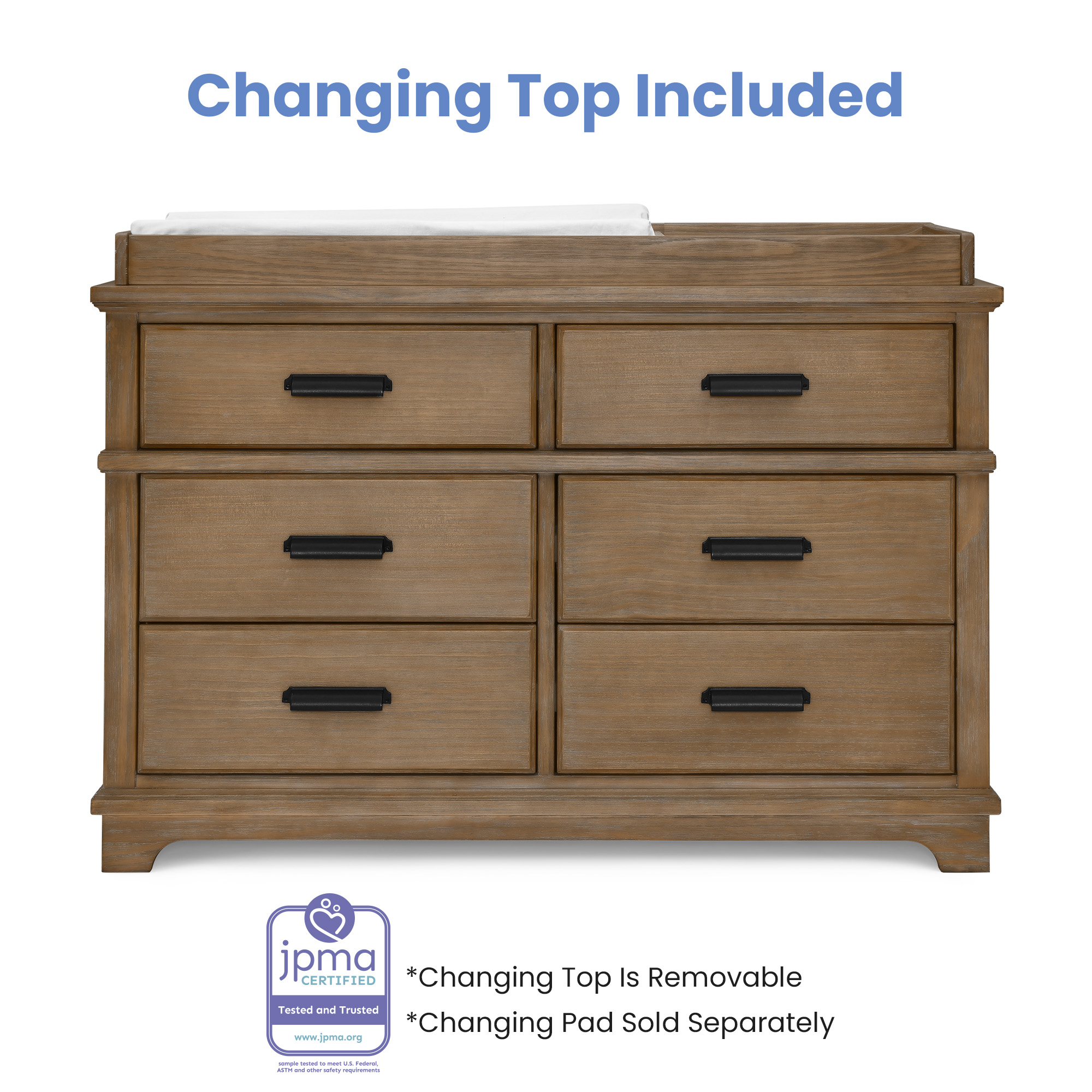 Asher 6 Drawer Dresser with Changing Top - Delta Children
