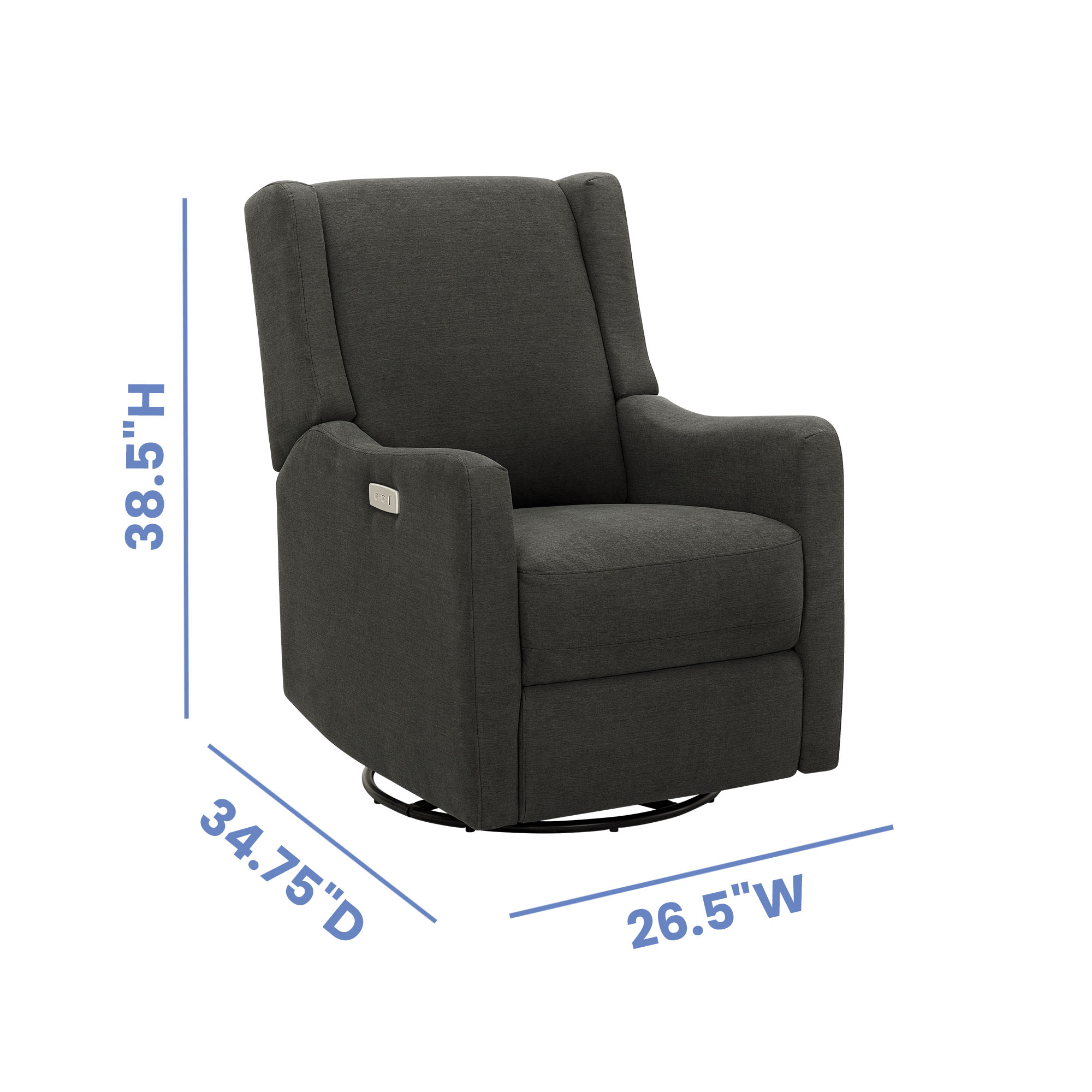Mercer Electronic Power Recliner and Swivel Glider with USB Port in Li ...