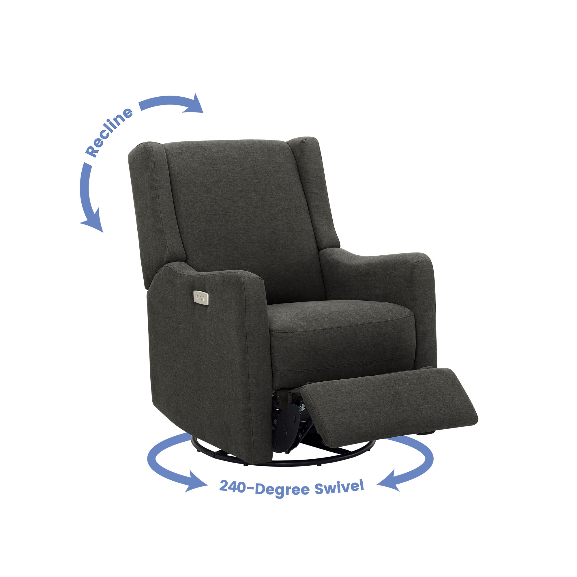 Mercer Electronic Power Recliner and Swivel Glider with USB Port in Li ...