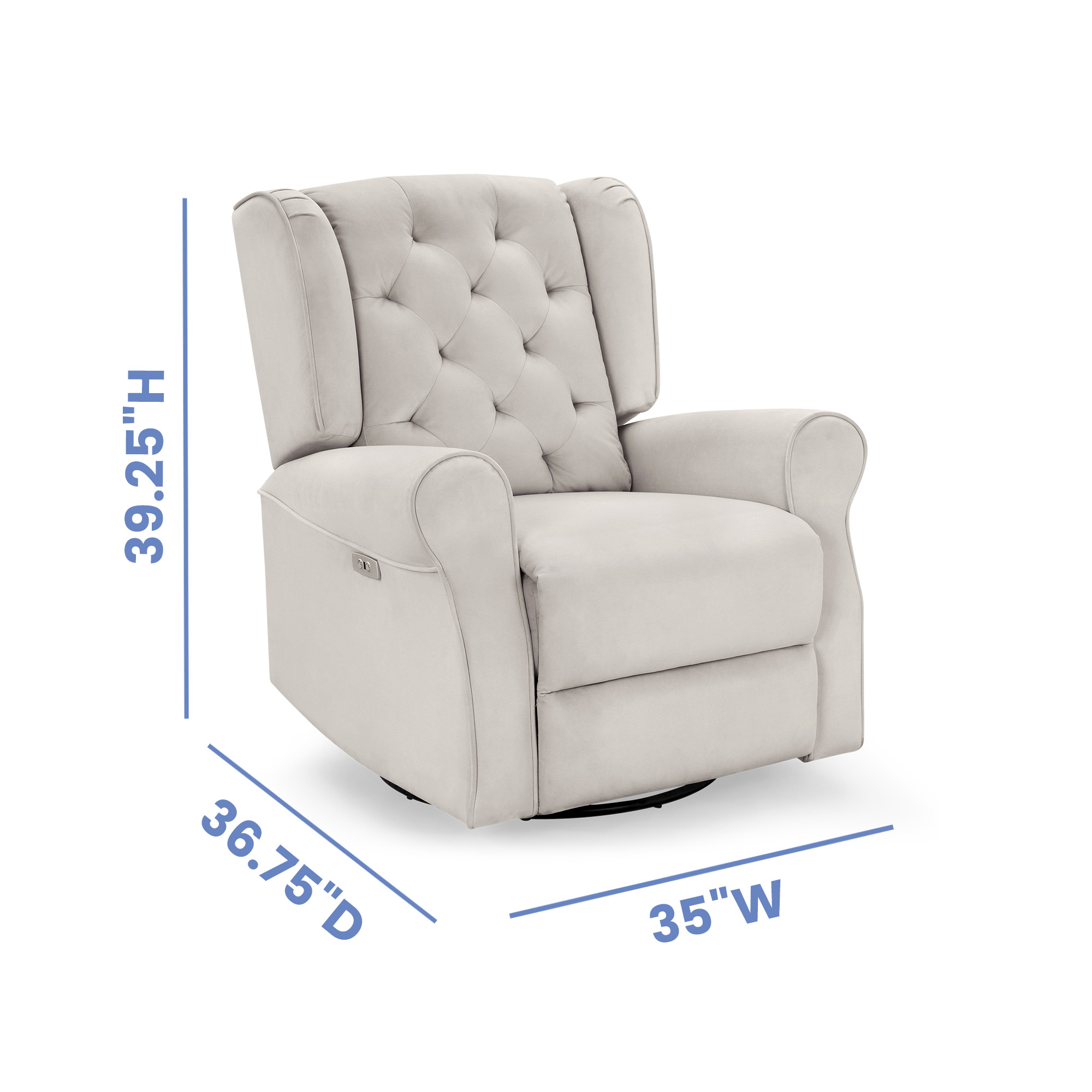 Emmie Electronic Power Recliner and Swivel Glider | Delta Children
